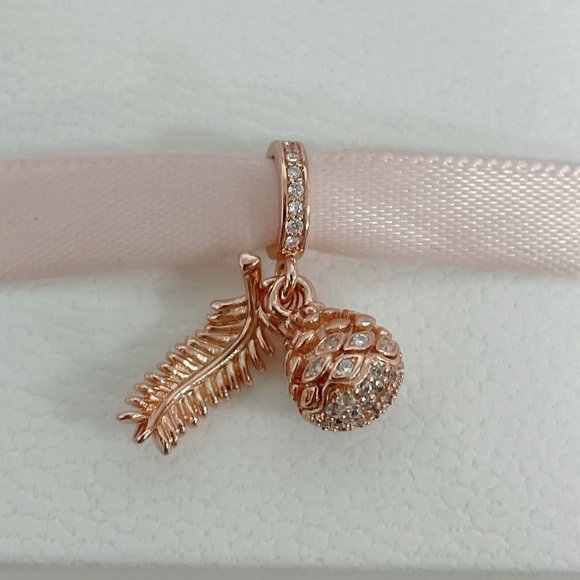 Pandora | Jewelry | Pandora Rose Gold Pineapple Leaf Charm | Poshmark